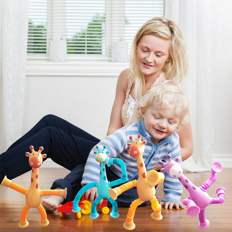 Telescopic suction cup giraffe toy – flownwing