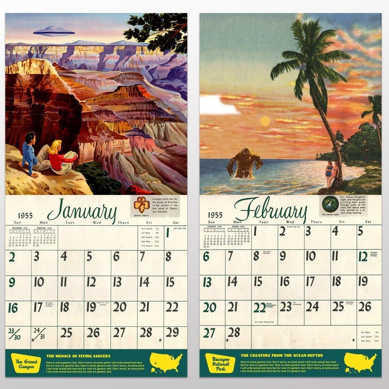 2022 National Park Monsters Calendar – flownwing